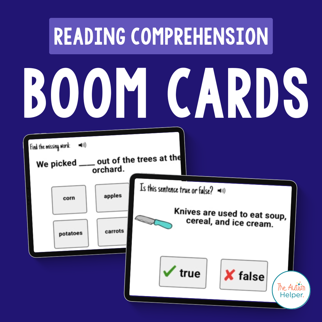 Reading Comprehension Boom Cards – The Autism Helper