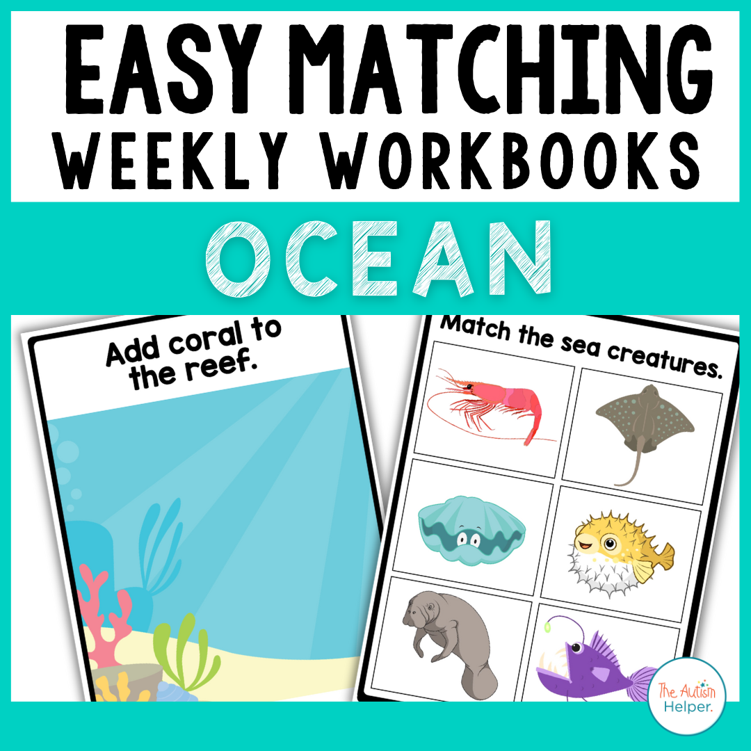 Easy Matching Weekly Workbooks - Ocean Edition – The Autism Helper
