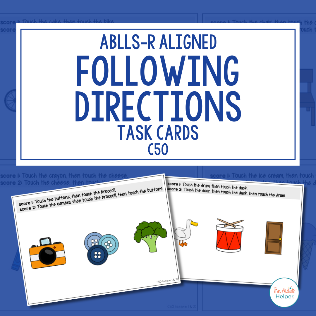Following Directions Task Cards [ABLLS-R Aligned C50] – The Autism Helper