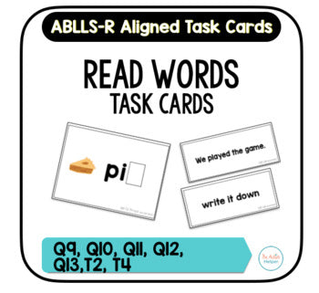 Read Words Task Cards [ABLLS-R Aligned Q9, Q10, Q11, Q12, Q13, T2, T4 ...