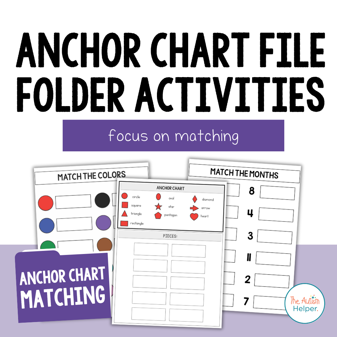 Anchor Chart Matching File Folder Activities – The Autism Helper