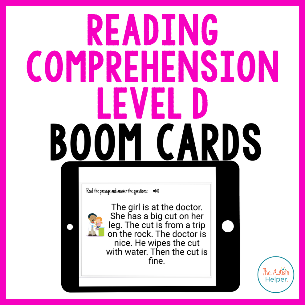 Reading Comprehension Level D Interactive Boom Cards – The Autism Helper