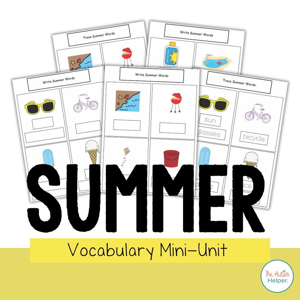 Summer Themed Vocabulary Mini Unit – The Autism Helper