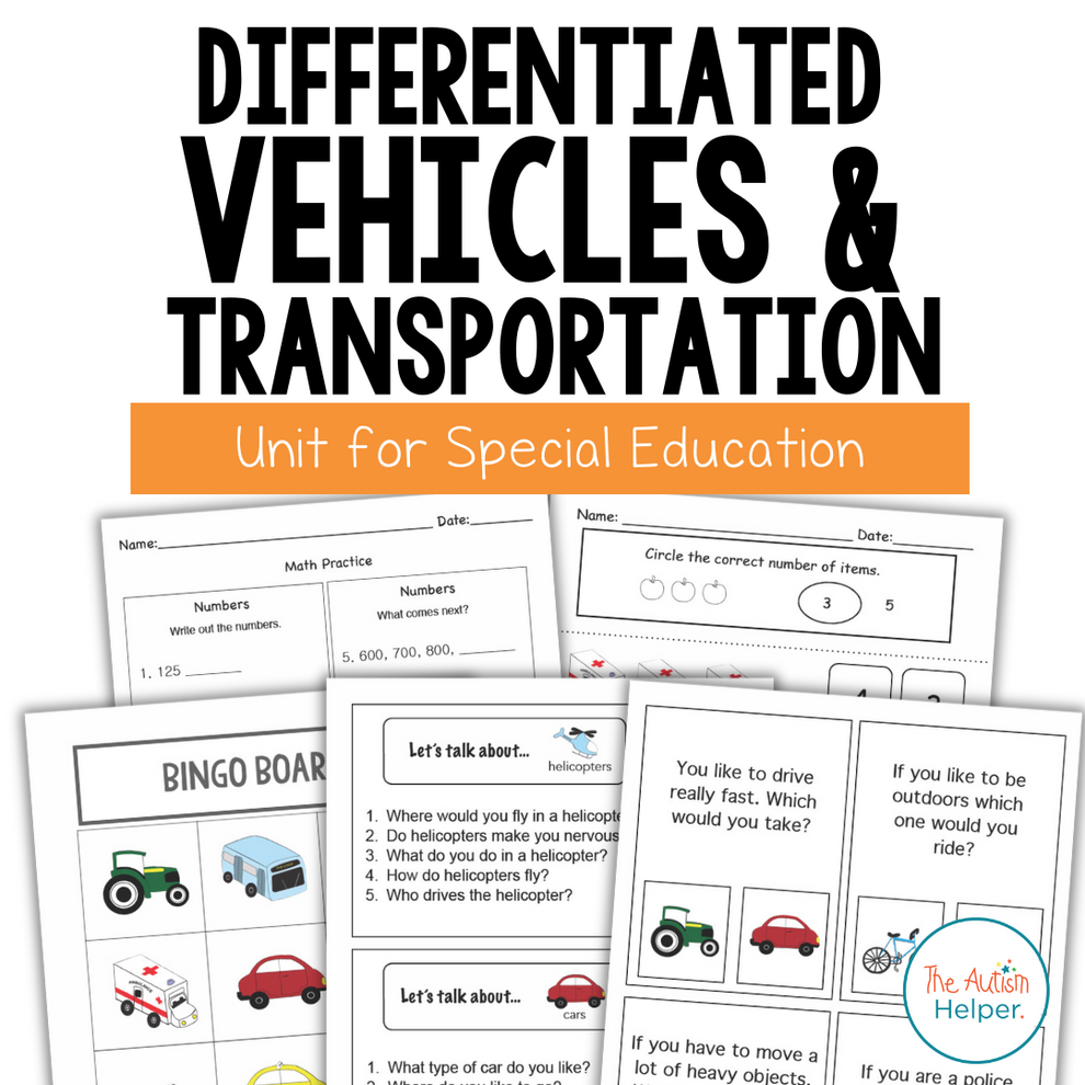 Differentiated Vehicles & Transportation Unit – The Autism Helper