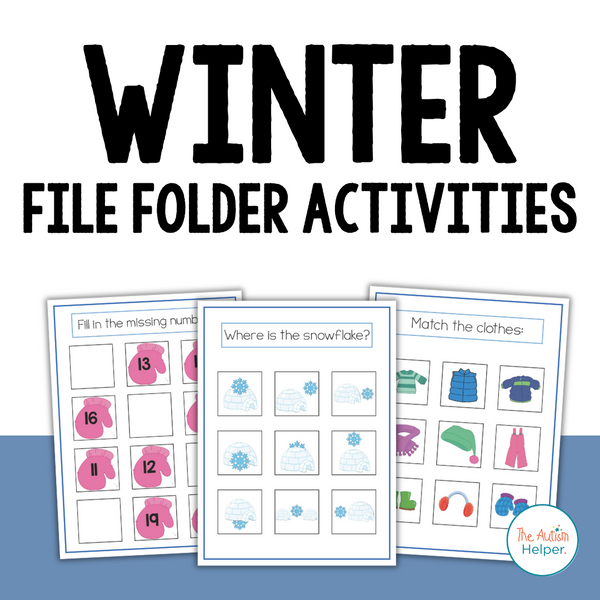 Winter File Folder Activities – The Autism Helper
