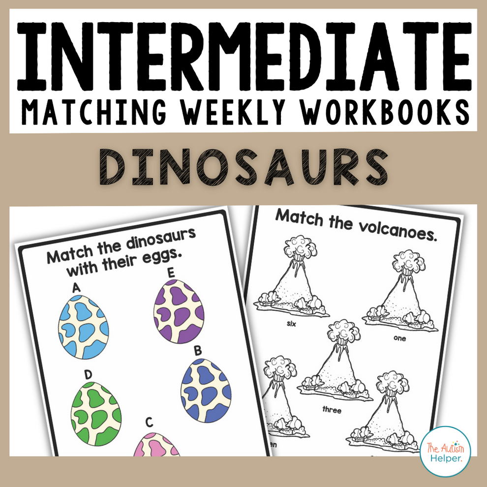 Intermediate Matching Weekly Workbooks - Dinosaurs – The Autism Helper