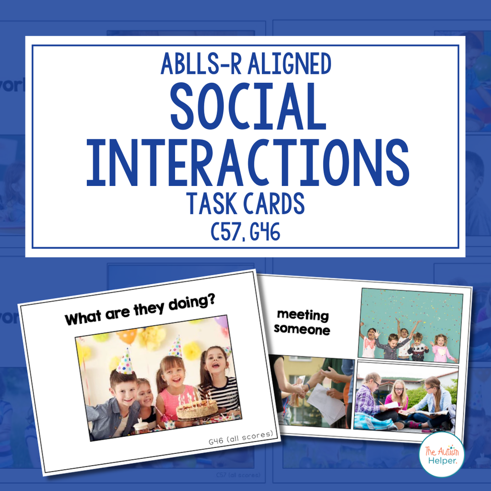 Social Interactions Task Cards [ABLLS-R Aligned C57, G46] – The Autism ...