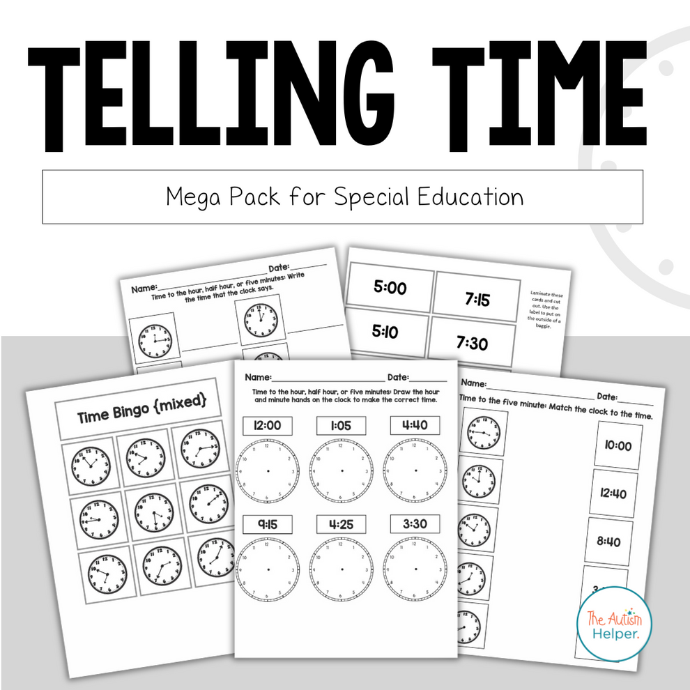 Telling Time Mega Pack for Special Education – The Autism Helper