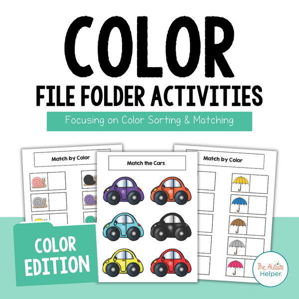 Color Sorting & Matching File Folder Activities – The Autism Helper