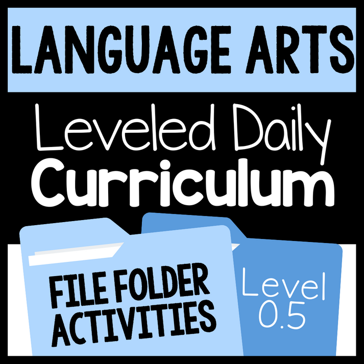 Level 0.5 Language Arts Leveled Daily Curriculum FILE FOLDER ACTIVITIE ...