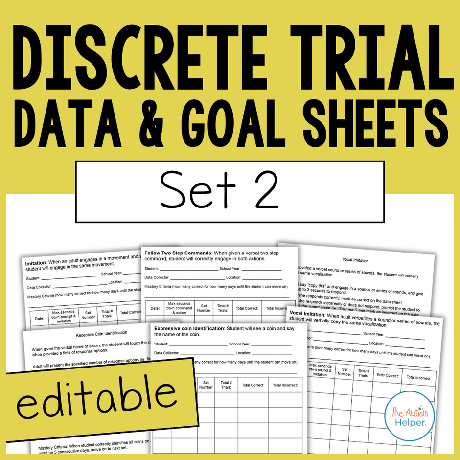 All Data Sheets – The Autism Helper