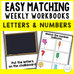 Easy Matching Weekly Workbooks - Letters & Numbers Edition – The Autism ...