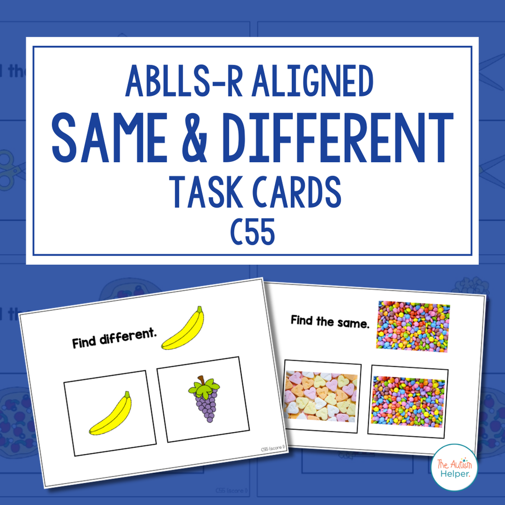 Same & Different Task Cards [ABLLS-R Aligned C55] – The Autism Helper