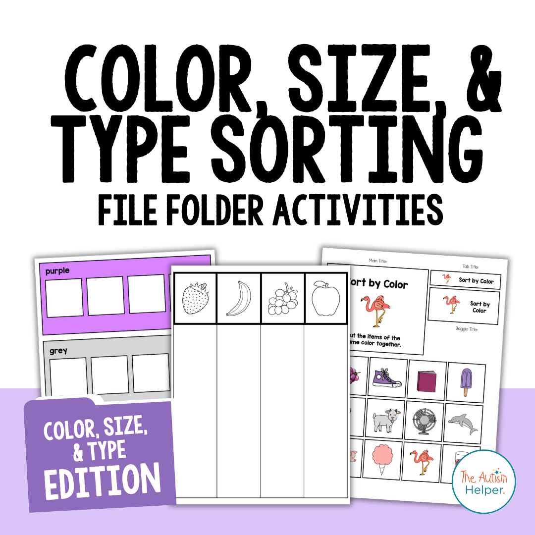 Color, Size, and Type Sorting File Folder Activity Mega Pack – The ...