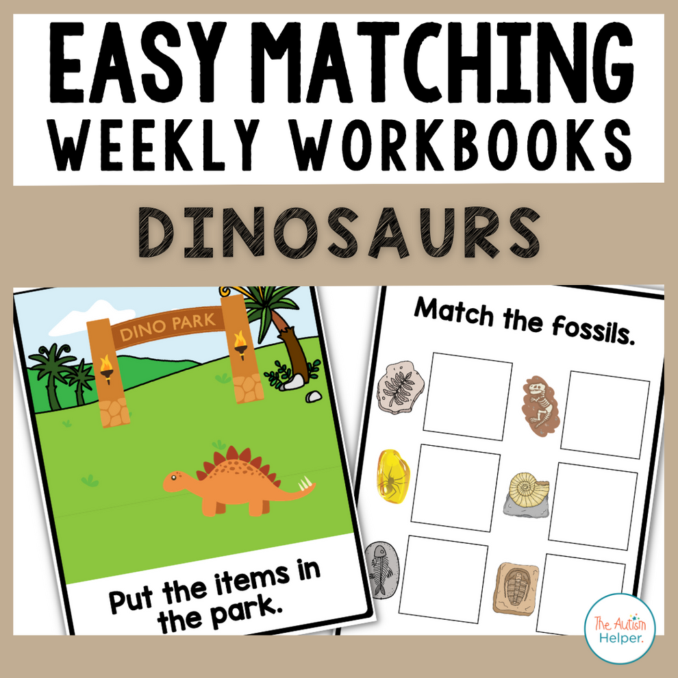 Easy Matching Weekly Workbooks - Dinosaurs – The Autism Helper
