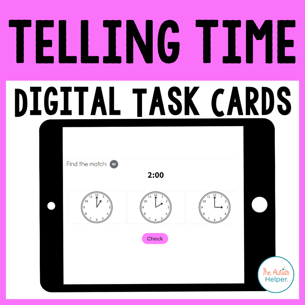Telling Time Digital Task Cards – The Autism Helper
