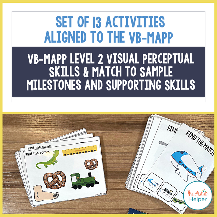 VB-MAPP Task Cards: Visual Perceptual Skills & Match to Sample Level 2 ...
