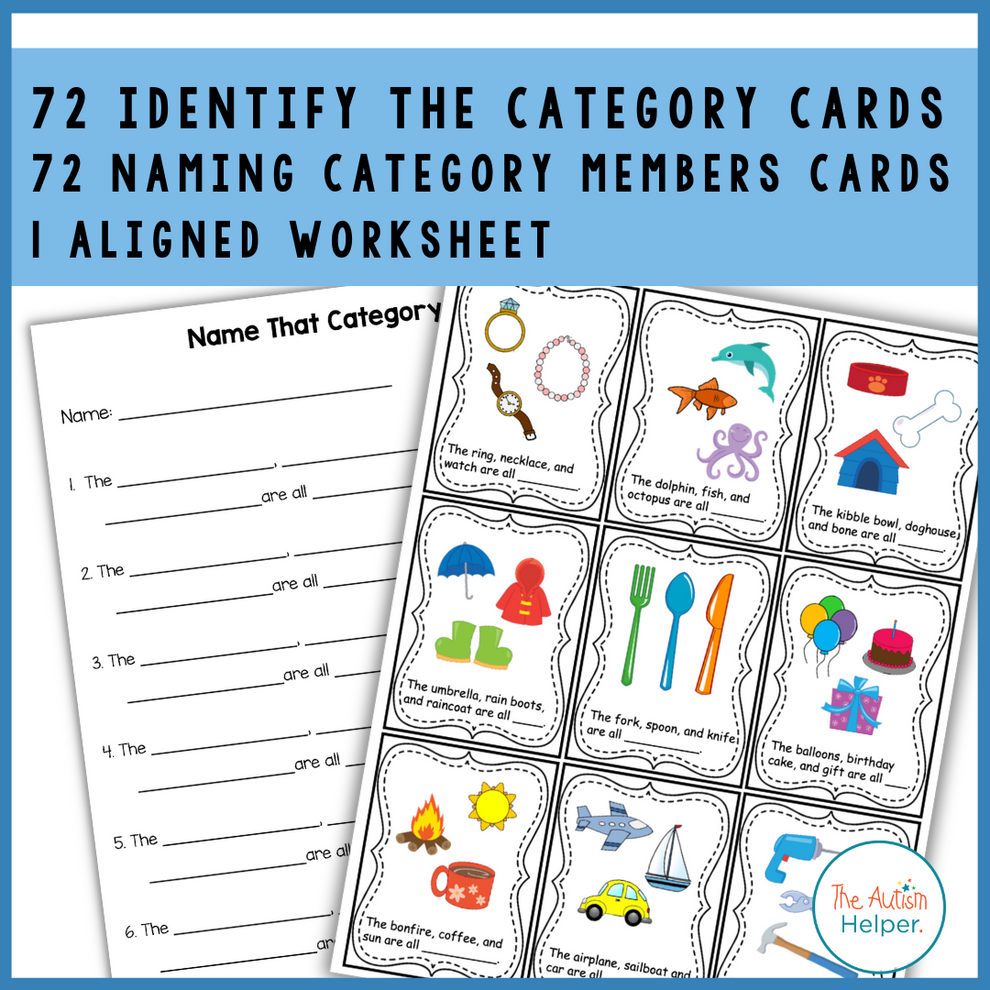 Category Task Card Set – The Autism Helper