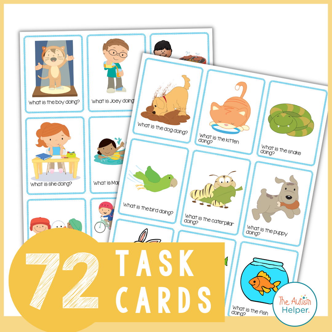 What Are You Doing? Present Progressive Task Cards – The Autism Helper