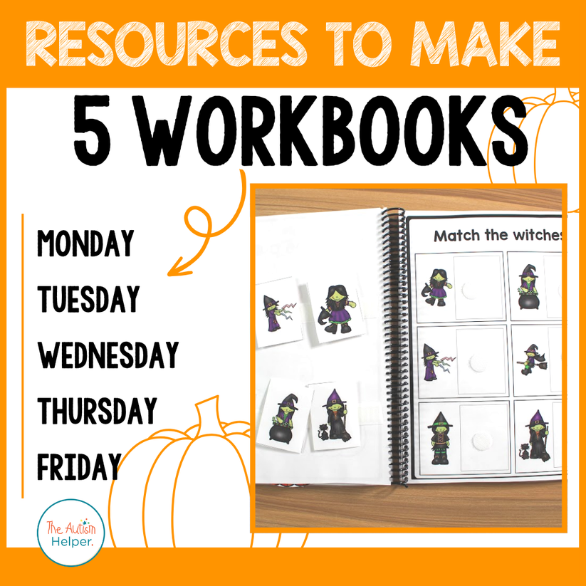Easy Matching Weekly Workbooks - Halloween Edition – The Autism Helper