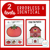 Farm Themed Errorless & Identical Matching Task Cards – The Autism Helper