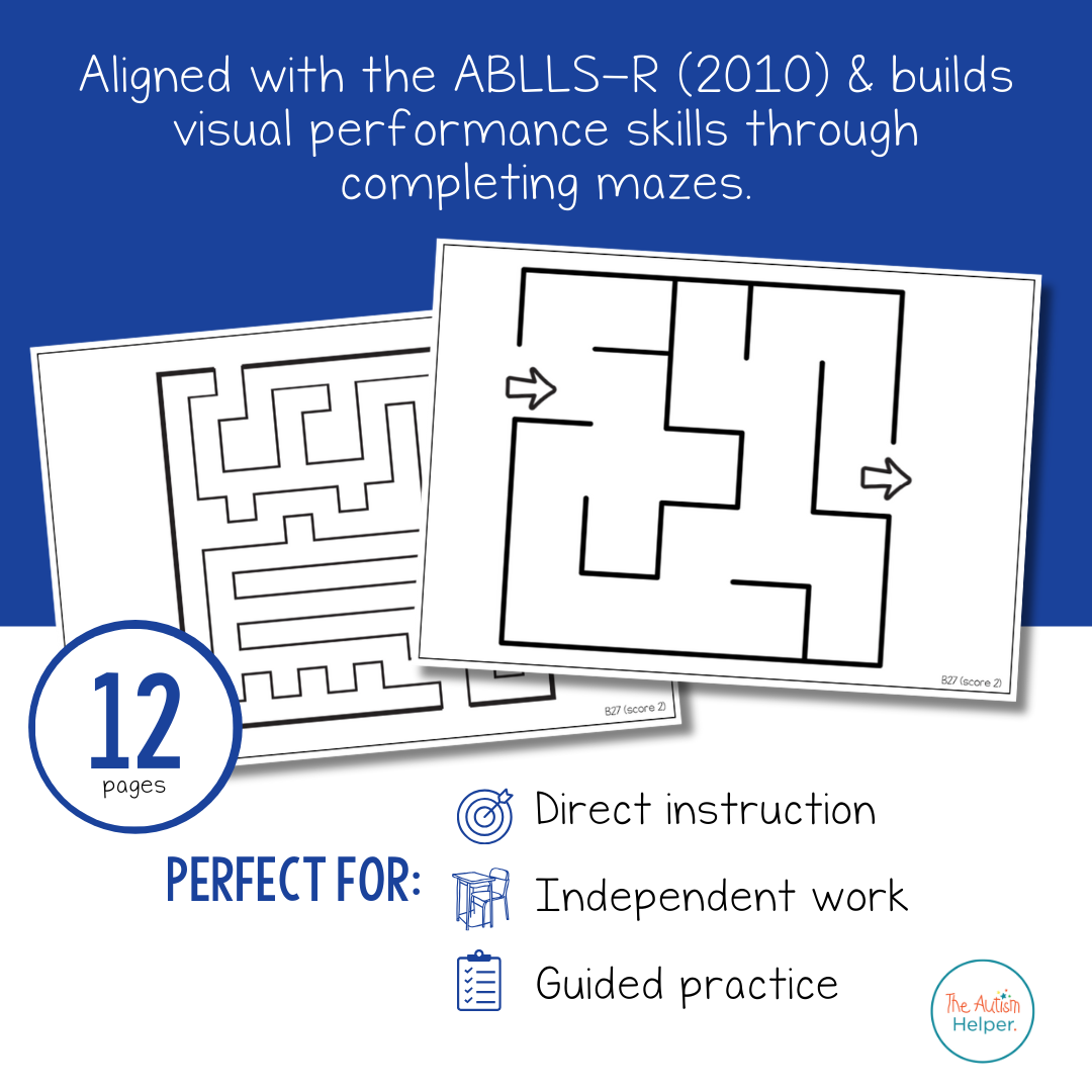 Maze Task Cards [ABLLS-R Aligned B27] – The Autism Helper