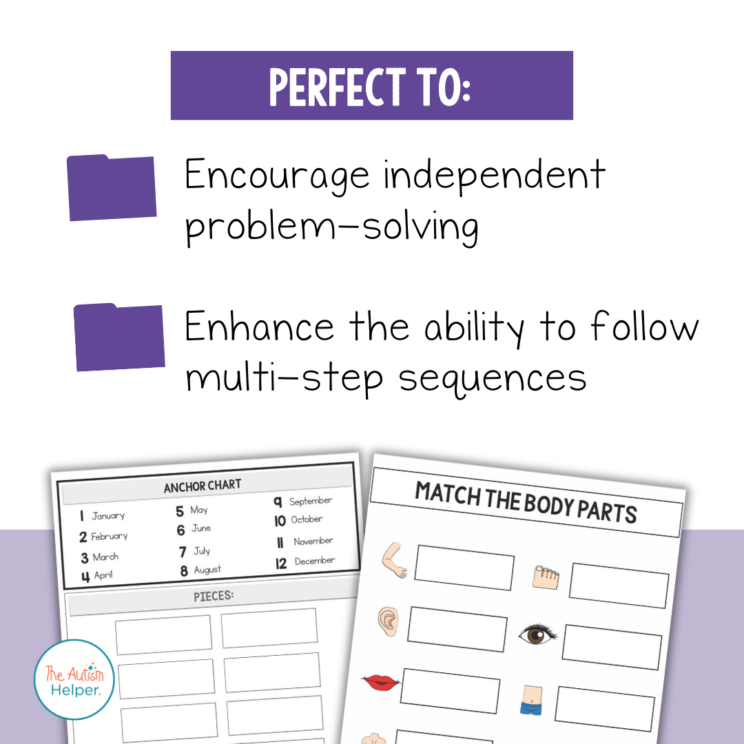 Anchor Chart Matching File Folder Activities – The Autism Helper