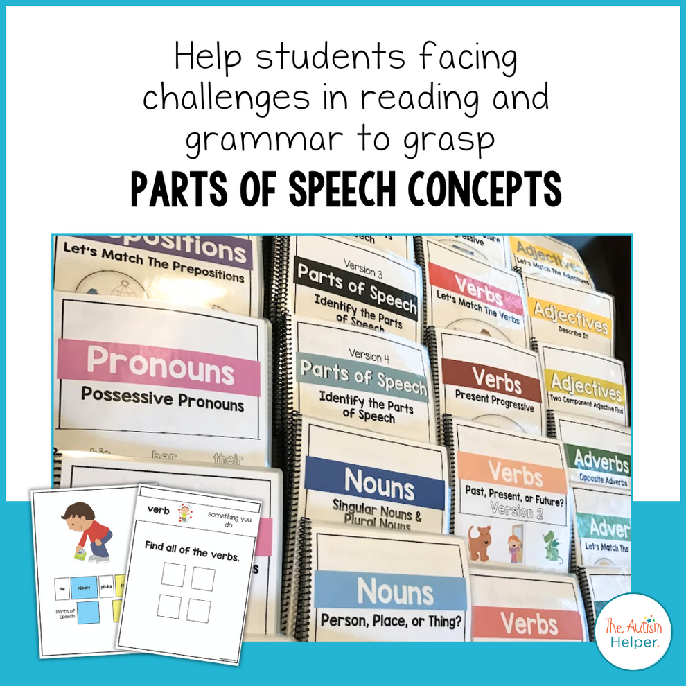 Parts of Speech BUNDLE Adapted Book Series – The Autism Helper