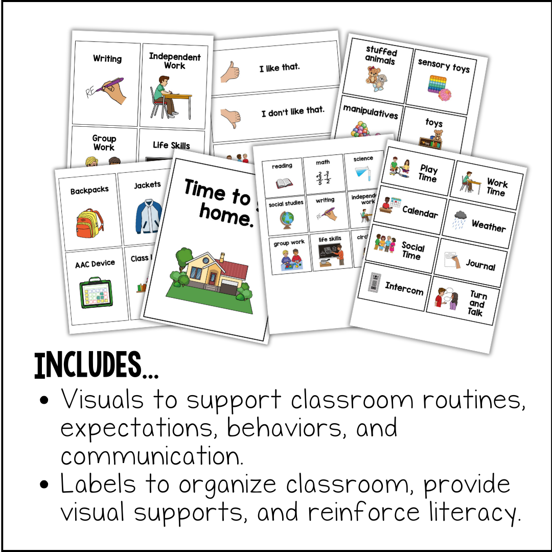 Special Education Classroom Visuals and Labels – The Autism Helper