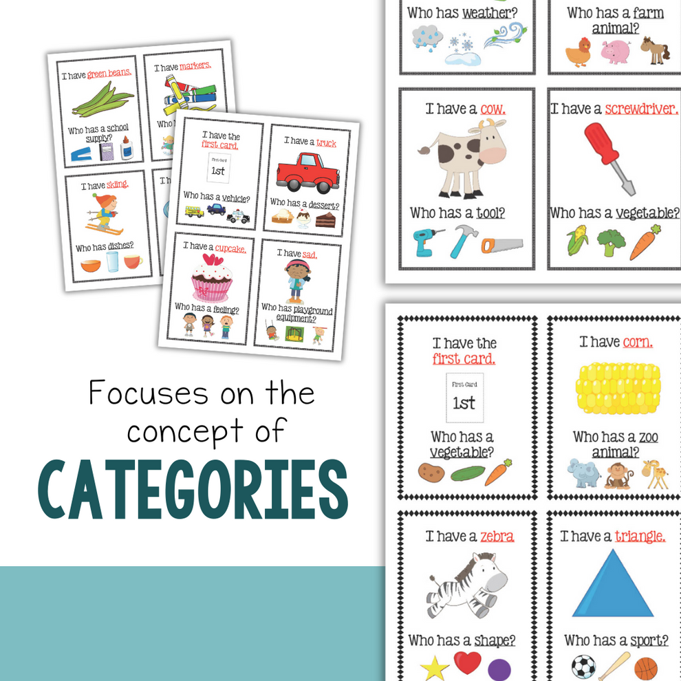 I Have, Who Has? Category Card Game – The Autism Helper
