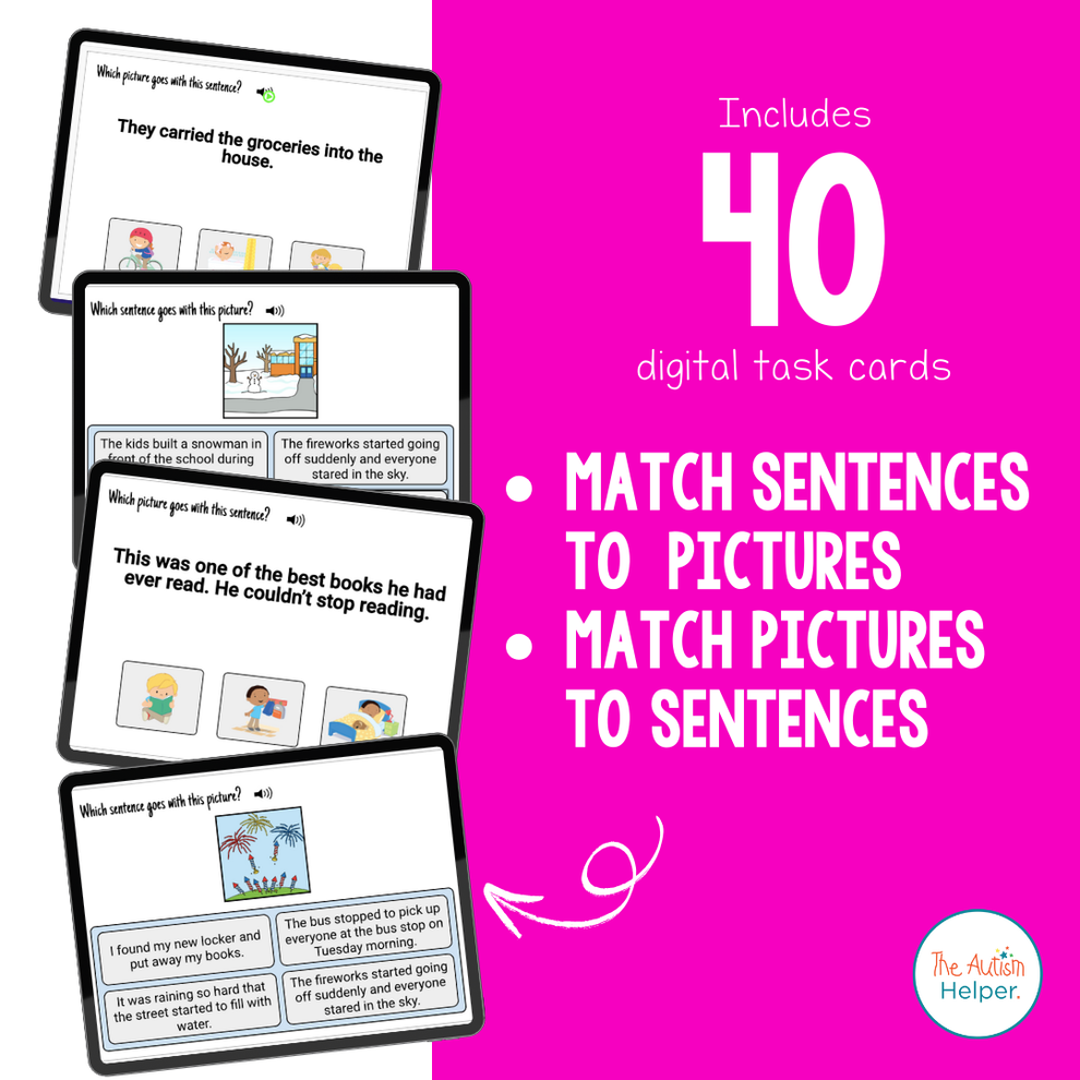Sentence Comprehension Interactive Boom Cards – The Autism Helper