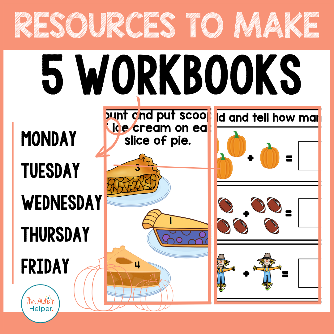 Intermediate Matching Weekly Workbooks - Fall – The Autism Helper