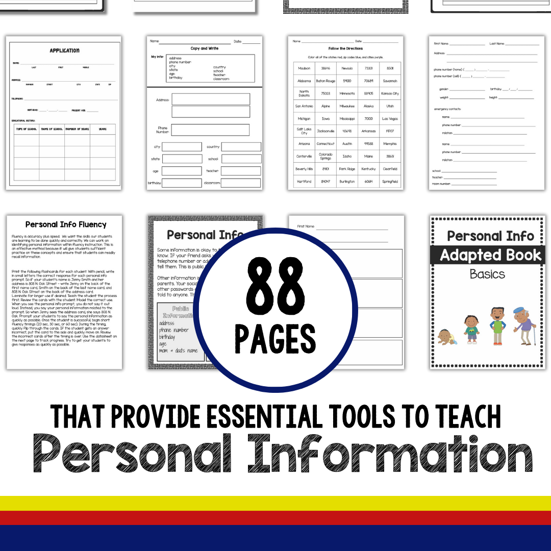Personal Information Mega Pack {BUNDLE} – The Autism Helper