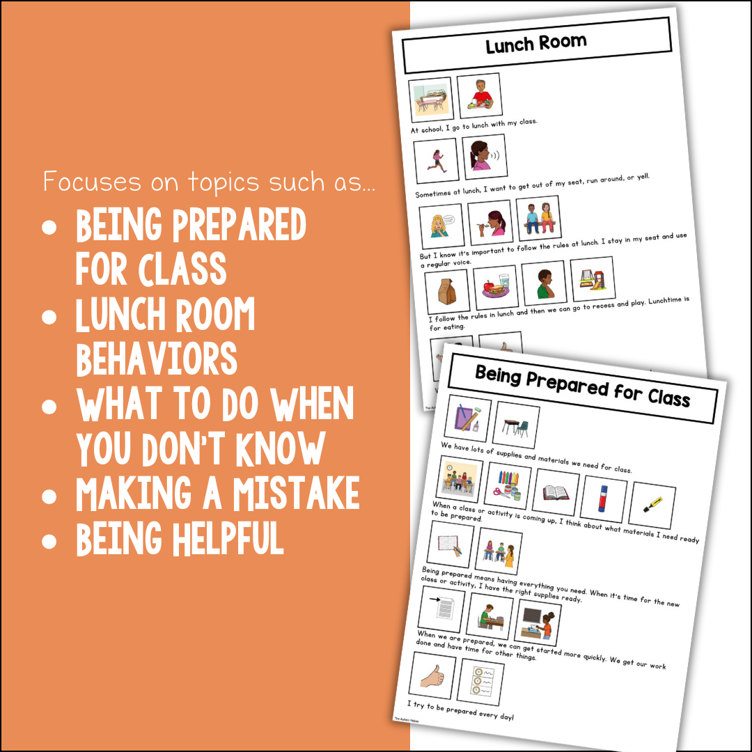 Visual Social Stories: School Behaviors Set 1 – The Autism Helper
