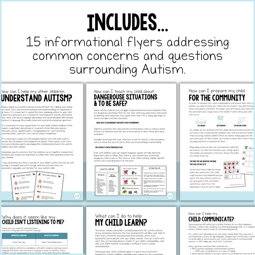Autism Informational Handouts for Parents & Families – The Autism Helper
