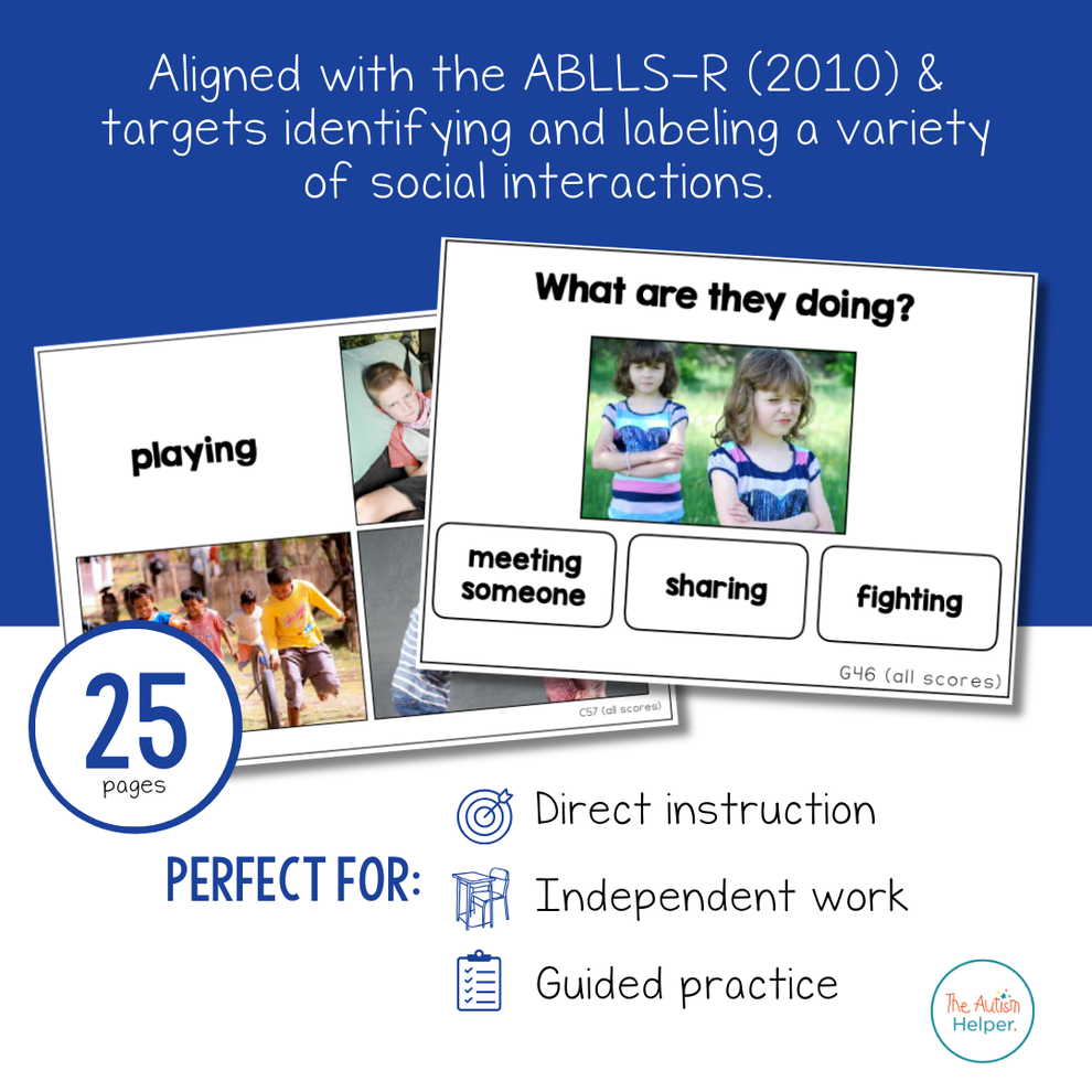 Social Interactions Task Cards [ABLLS-R Aligned C57, G46] – The Autism ...