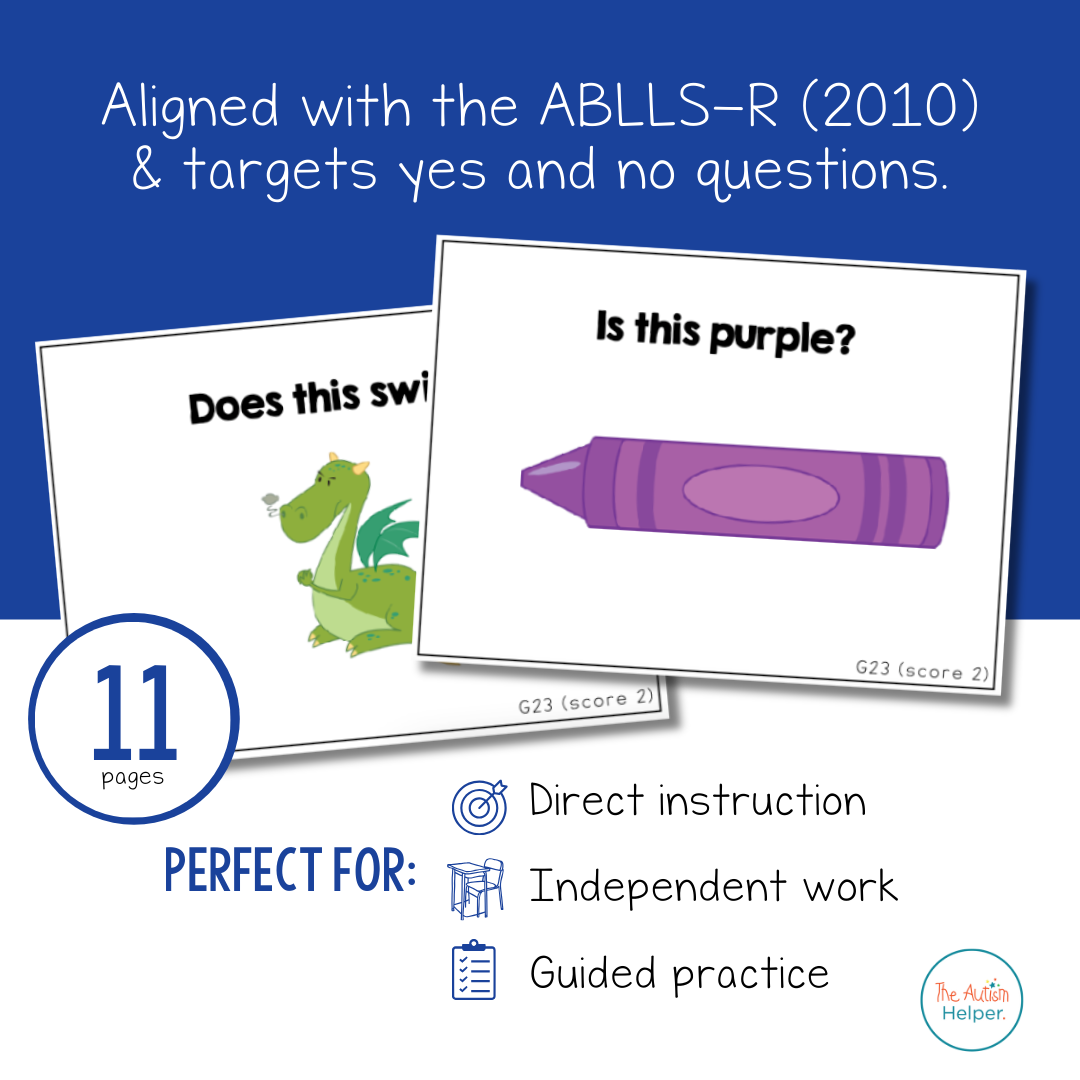 Yes/No Task Cards [ABLLS-R Aligned G23] – The Autism Helper