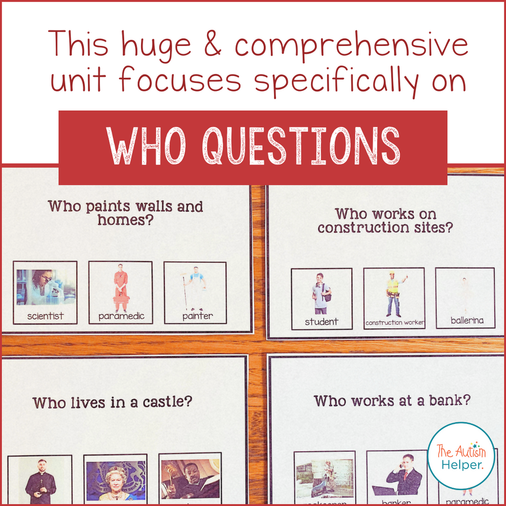 Who Question Unit – The Autism Helper