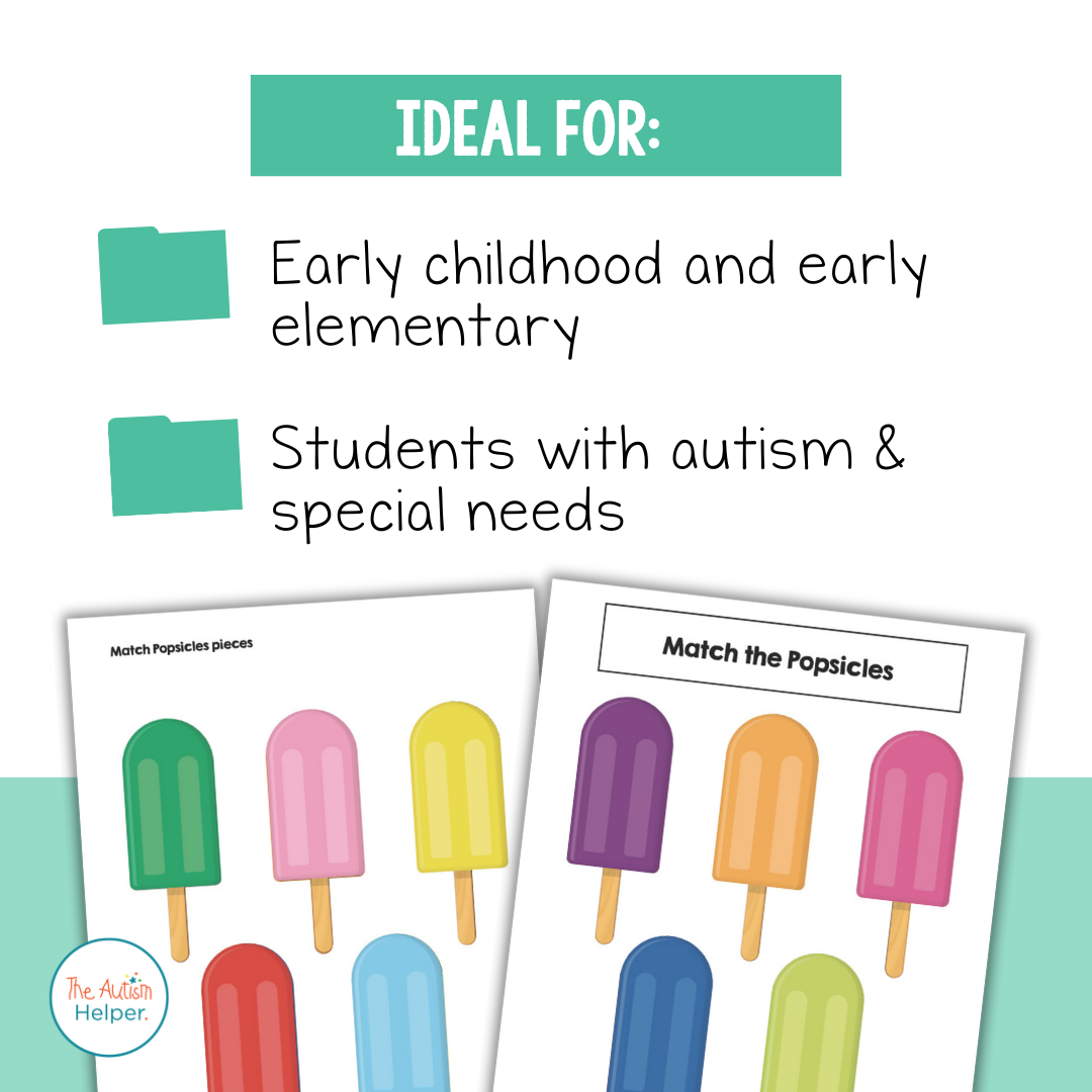 Color Sorting & Matching File Folder Activities – The Autism Helper