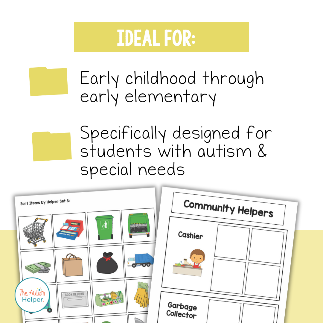 Community Helper Association File Folder Activities – The Autism Helper