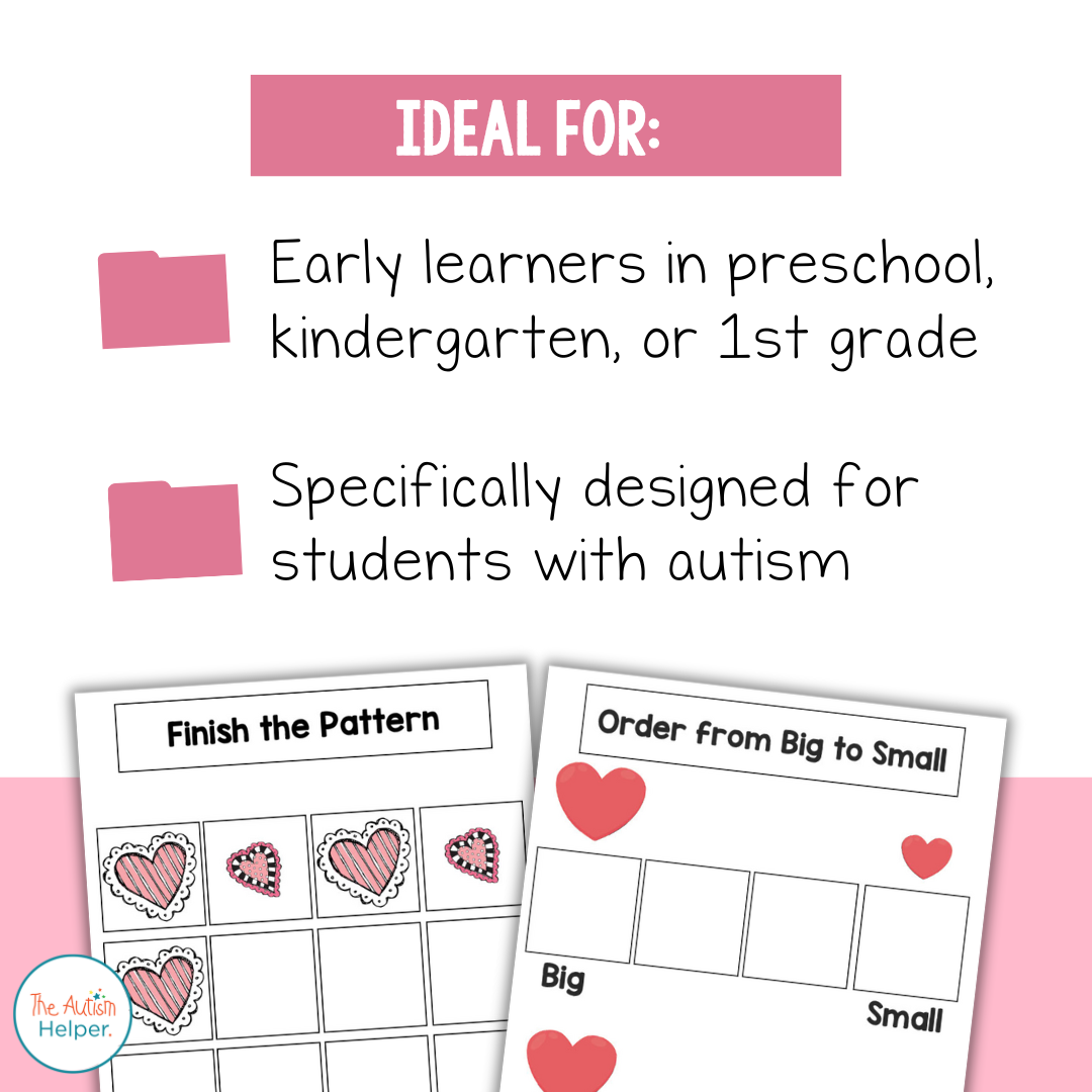 Valentine's Day File Folder Activities – The Autism Helper
