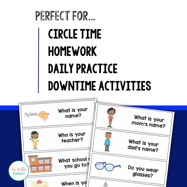 Personal Information Mega Pack {Level 2} – The Autism Helper