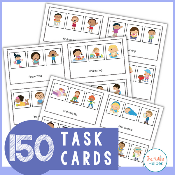 Receptive Present Progressive Task Cards – The Autism Helper
