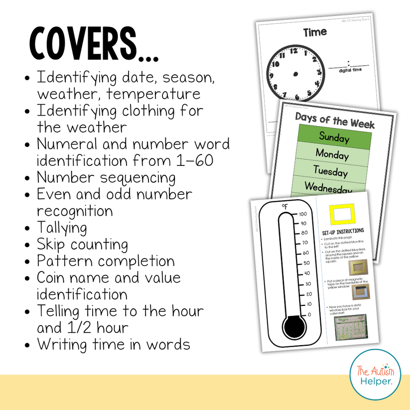 Differentiated Daily Math Activities Level 2 – The Autism Helper