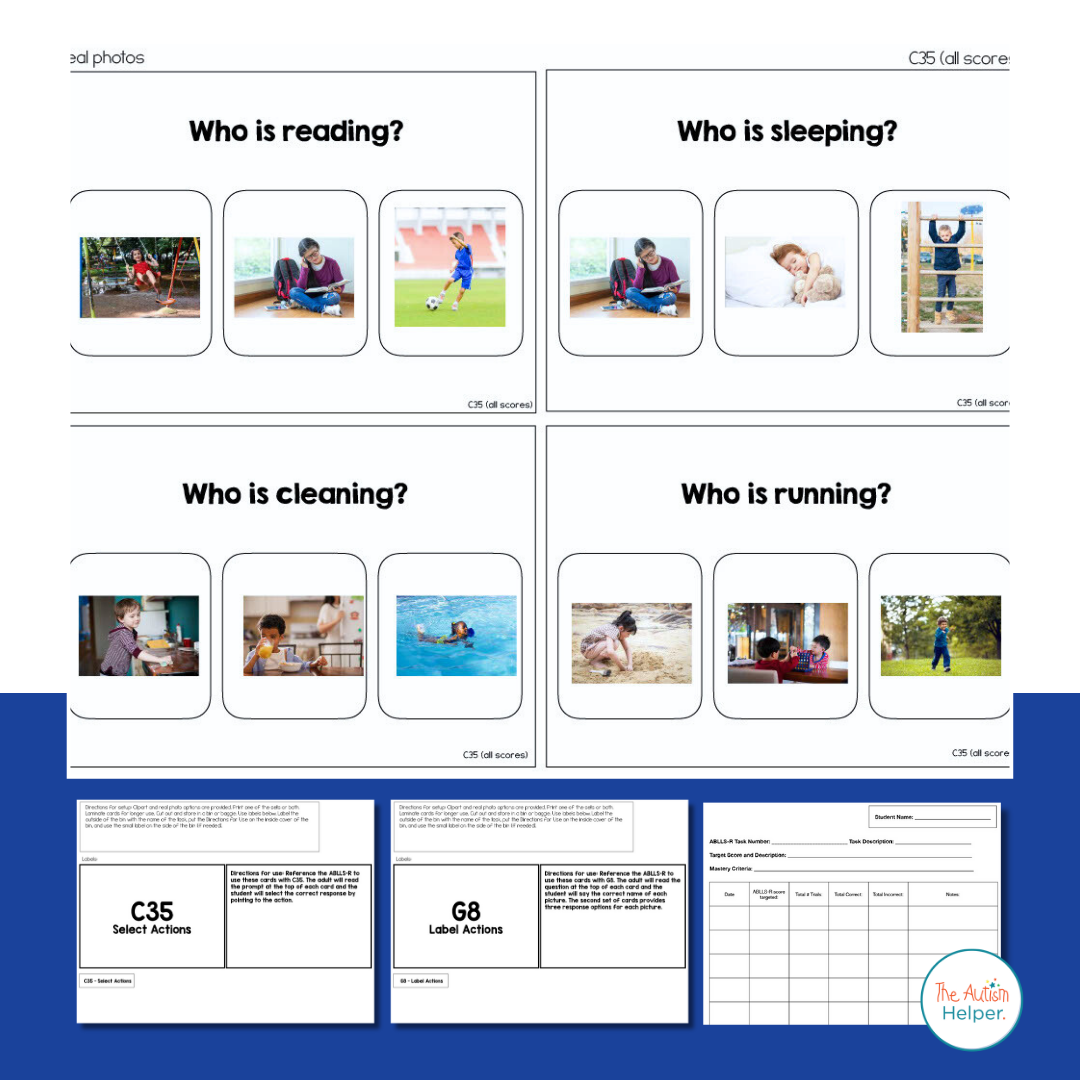 Action Task Cards [ABLLS-R Aligned C35, G8] – The Autism Helper