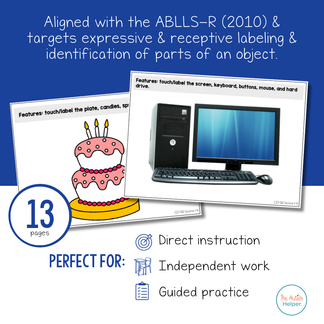 Parts of Items Task Cards [ABLLS-R Aligned C23, G12] – The Autism Helper