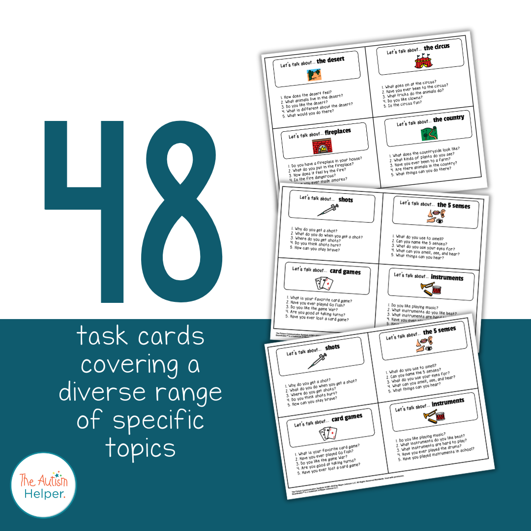 Visual Conversation Starters (with Visual Choices) – The Autism Helper