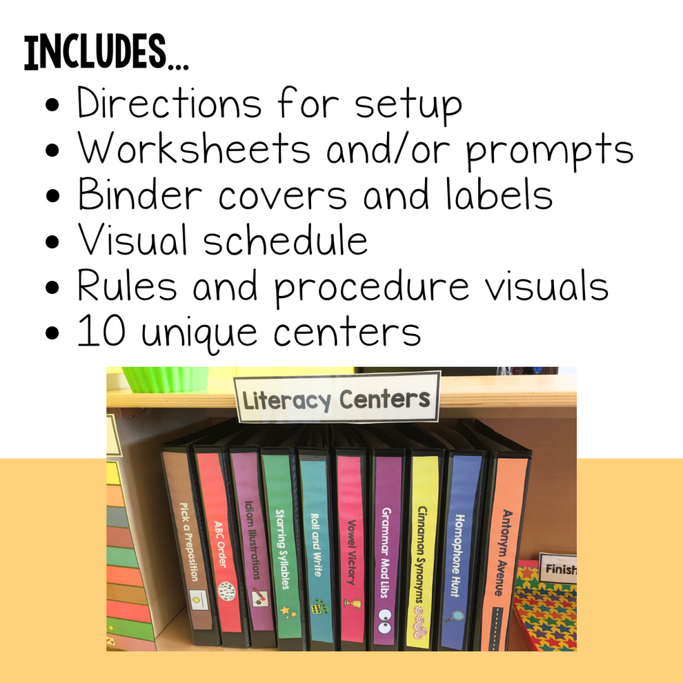 Language Arts Centers for Special Education – The Autism Helper