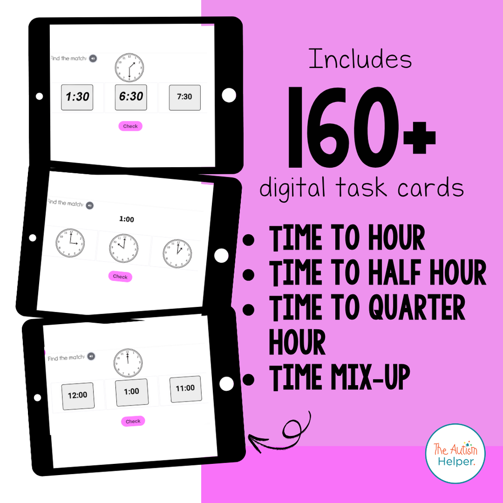 Telling Time Digital Task Cards – The Autism Helper