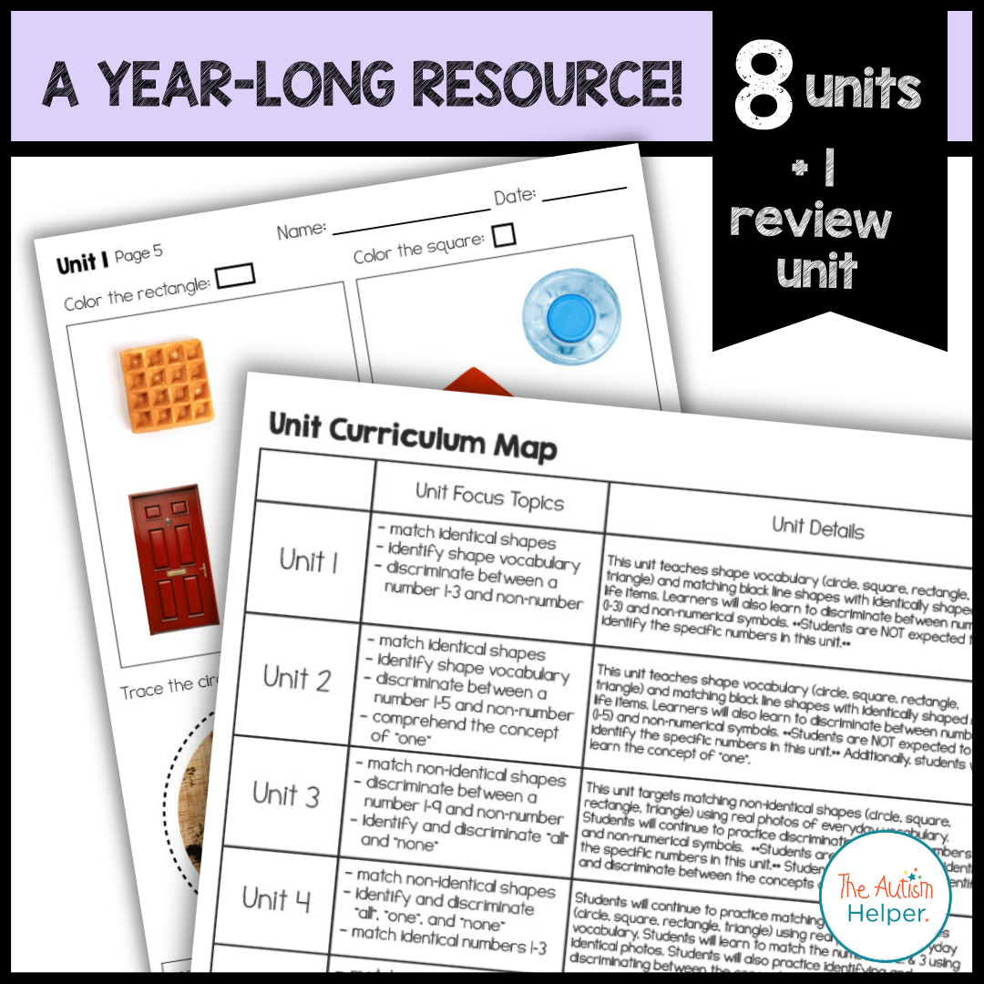 Functional Math Leveled Daily Curriculum {LEVEL 0.5} – The Autism Helper